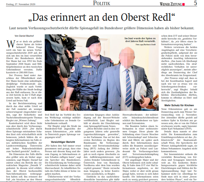 Zum Spionagefall in Bundesheer – Terrorismus & Geheimdienste ...